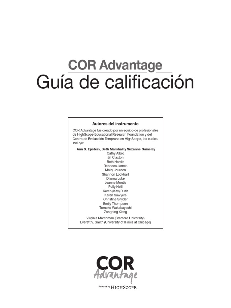 COR Scoring Guide Spanish | PDF | Las emociones | Adultos