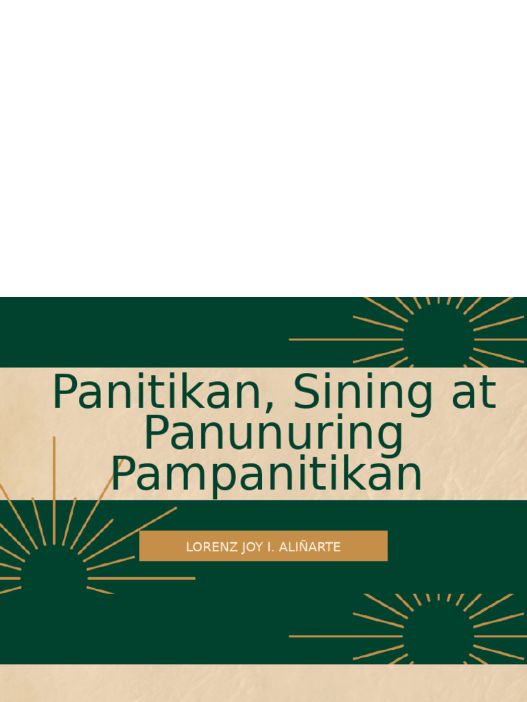 Panitikan, Sining at Panunuring Pampanitikan | PDF