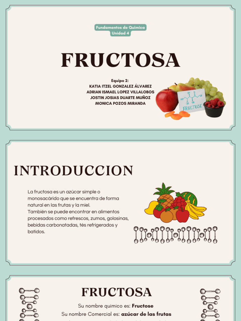 Fructosa: Química, Usos y Normativas | PDF | Fructosa | Alimentos