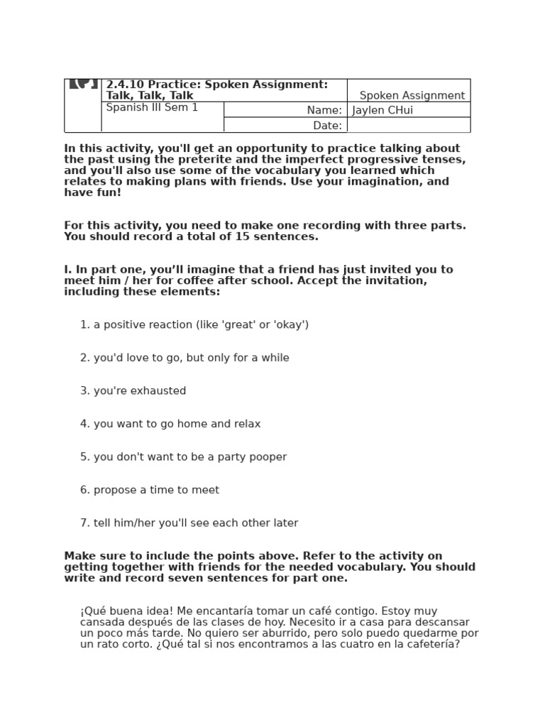 2.4.10 Practice - Spoken Assignment_ Talk, Talk, Talk (Spoken ...