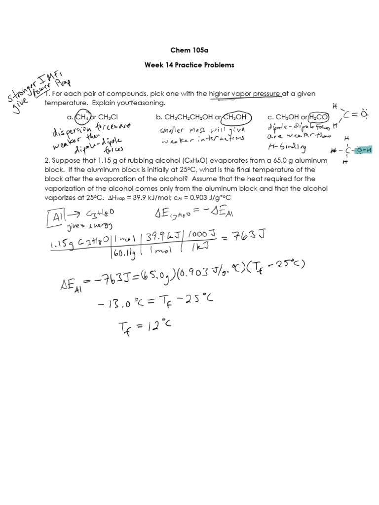 Week 14 Practice Problems Key | PDF