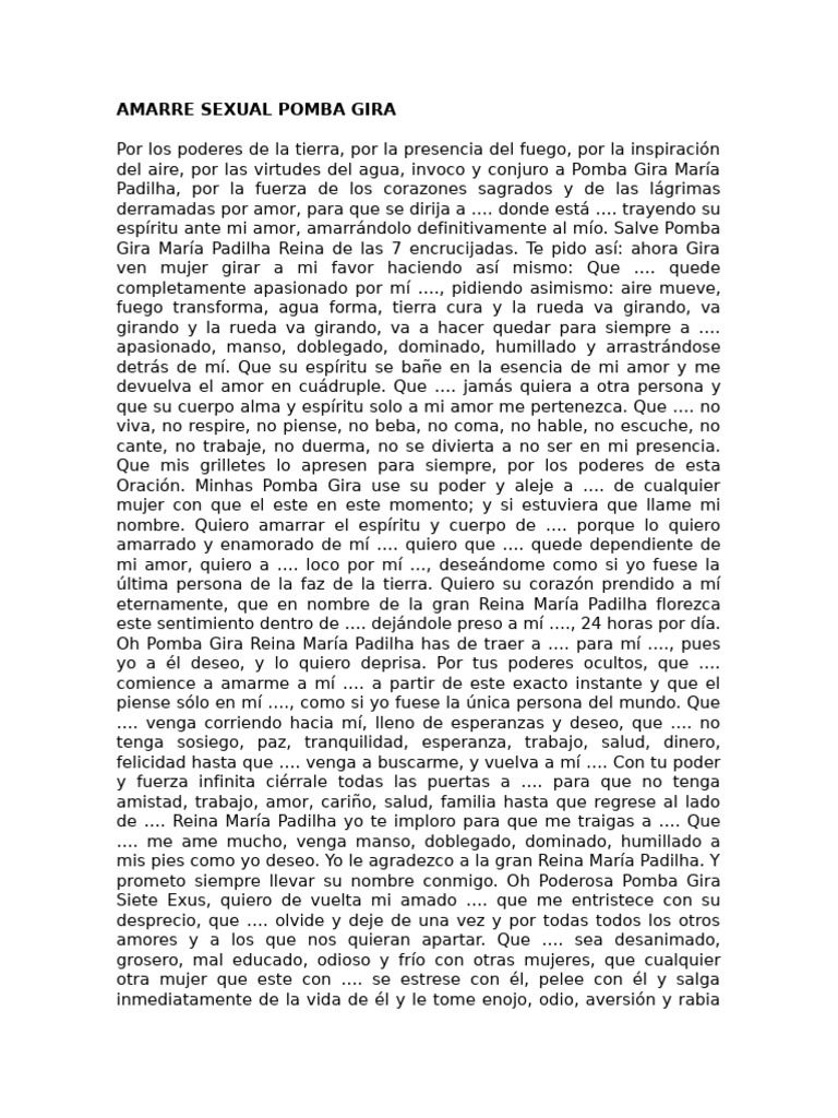 Amarre Sexual con Pomba Gira | PDF