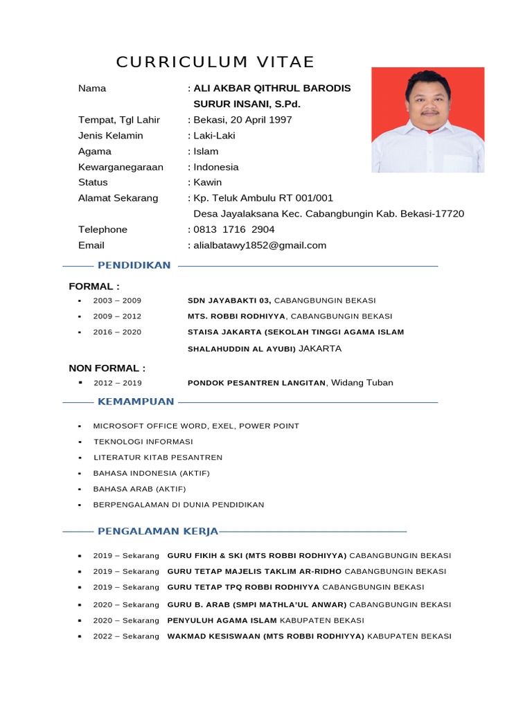Curriculum Vitae Ali Akbar | PDF