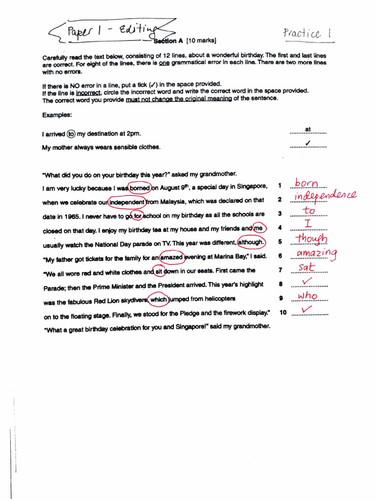 Revision Package - Editing Exercises (Answers) | PDF