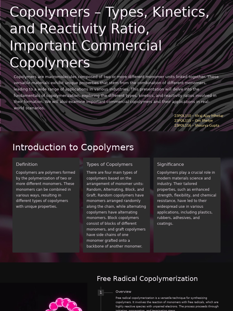 Copolymer-Types-Kinetics-and-Reactivity-Ratio-Important-Commercial-Copolymers (FINAL) | PDF ...