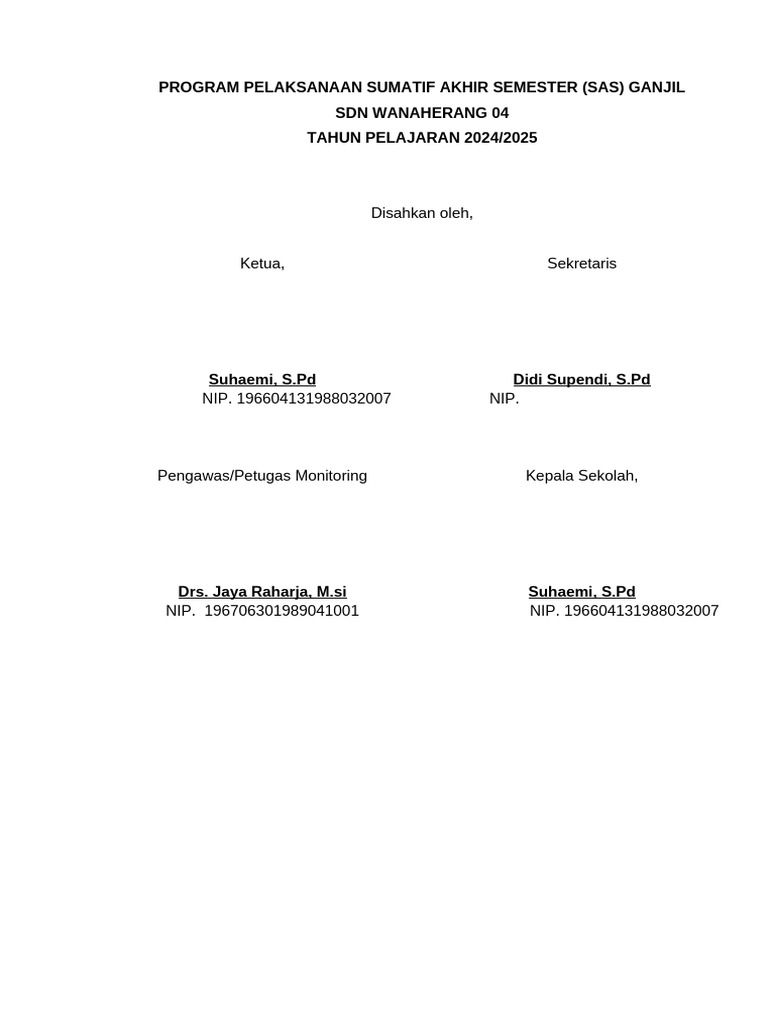 Program Kerja Pas[1] | PDF