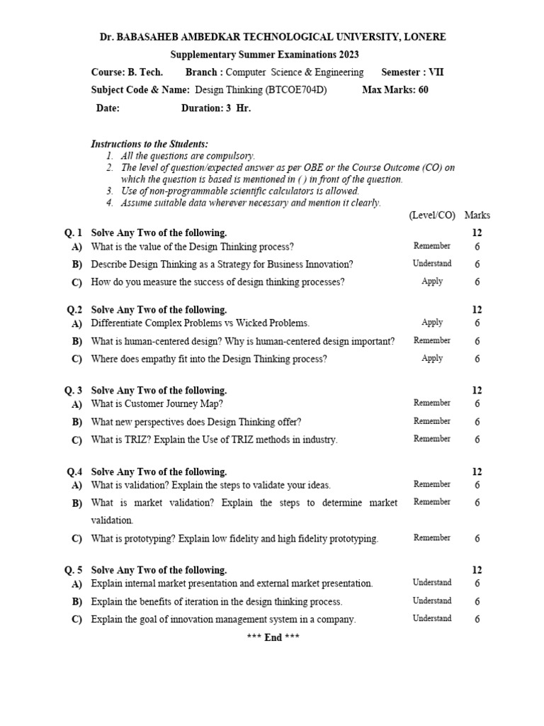 QP2 | PDF | Design Thinking | Cognition