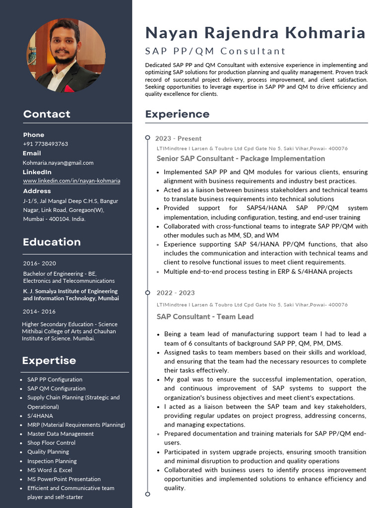 Nayan Kohmaria_CV (4) | PDF | Computing