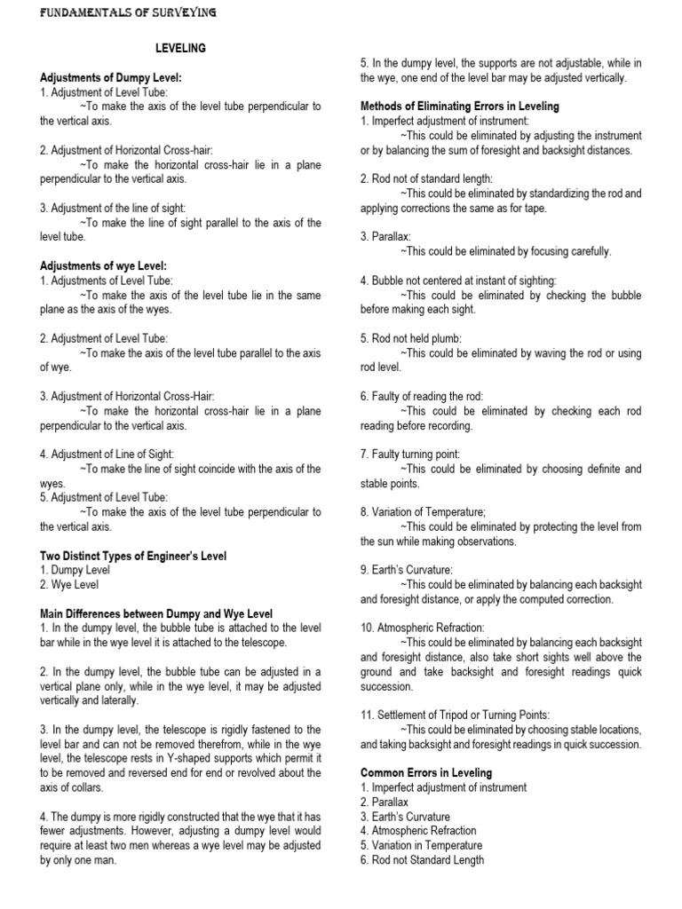 Chapter 3 - Leveling | PDF