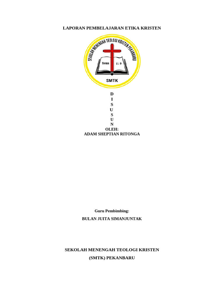 Laporan Pembelajaran Etika Kristen | PDF
