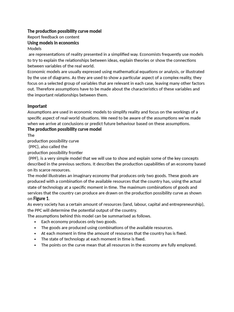 Production Possibility Curve Explained | PDF | Economics | Economies