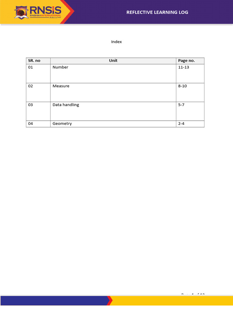 RLL GR3 MATH Index | PDF | Numbers | Ratio
