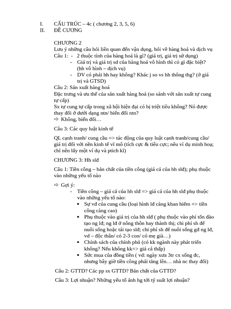 Đề cương KTCT | PDF