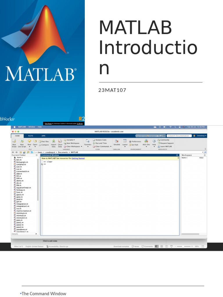 MATLAB Basics: Commands and Plotting | PDF