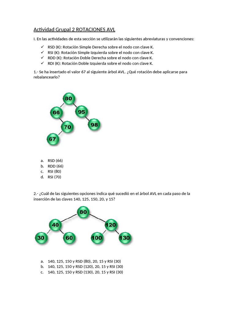 Actividad 2 Rotaciones Avl | PDF