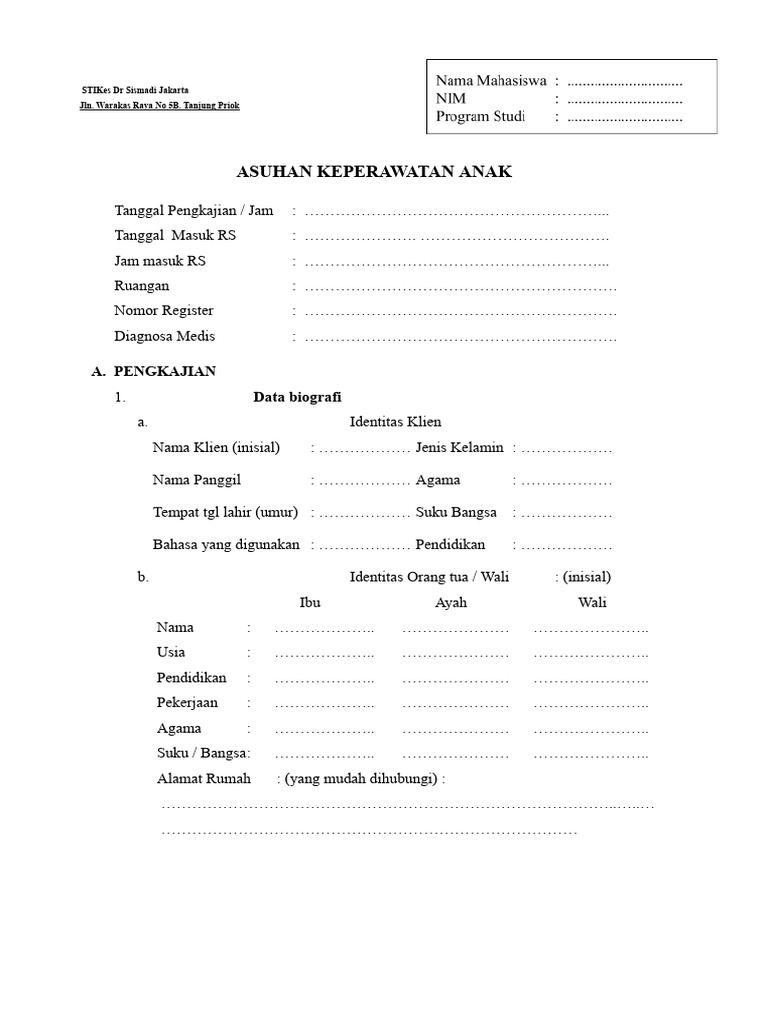 Format Kep Anak | PDF