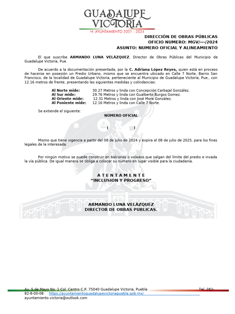 Constancia Numero Oficial Adriana López Reyes | PDF