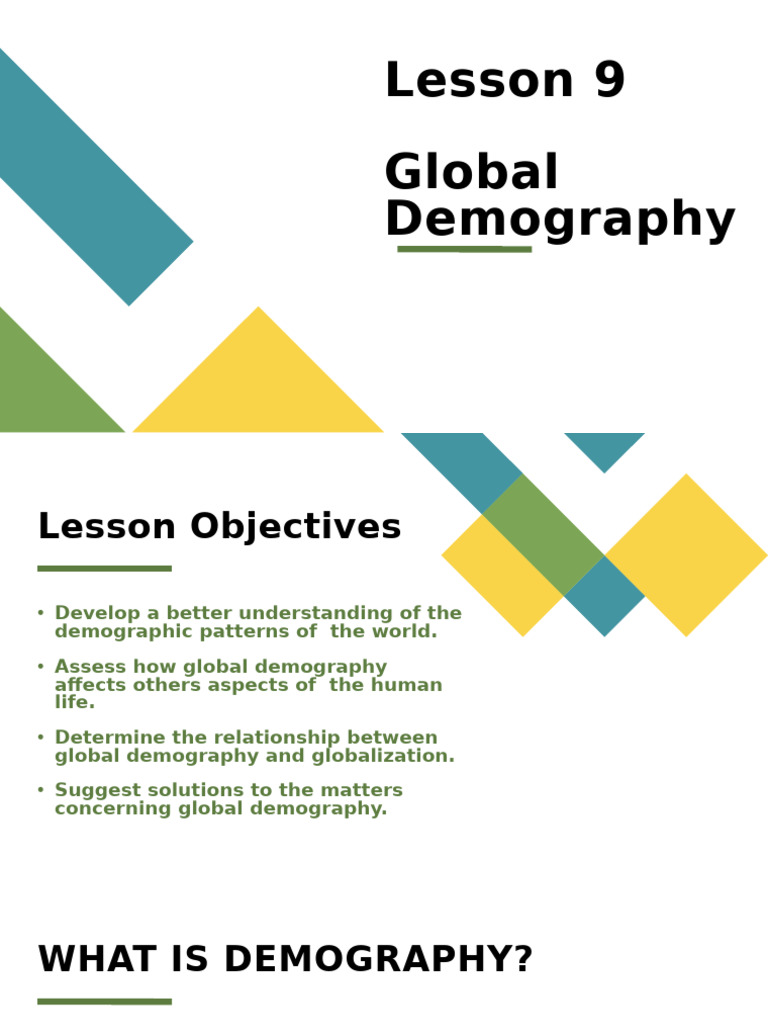 Lesson 9 Global Demography | PDF | Demography | Mortality Rate