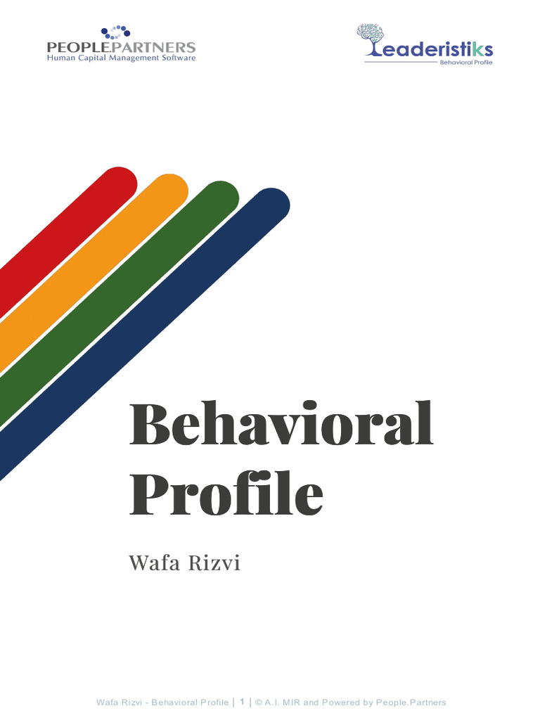 Behavioral Profile (Wafa Rizvi) | PDF | Personality Type ...