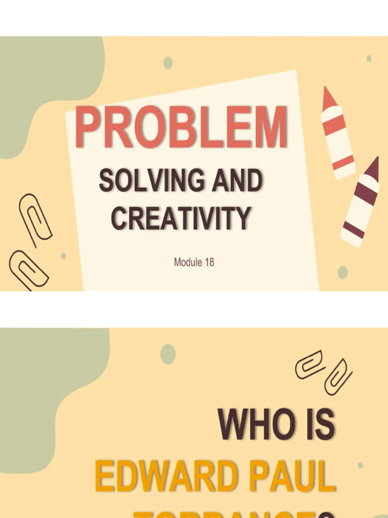 Module 18 Problem Solving and Creativity | PDF