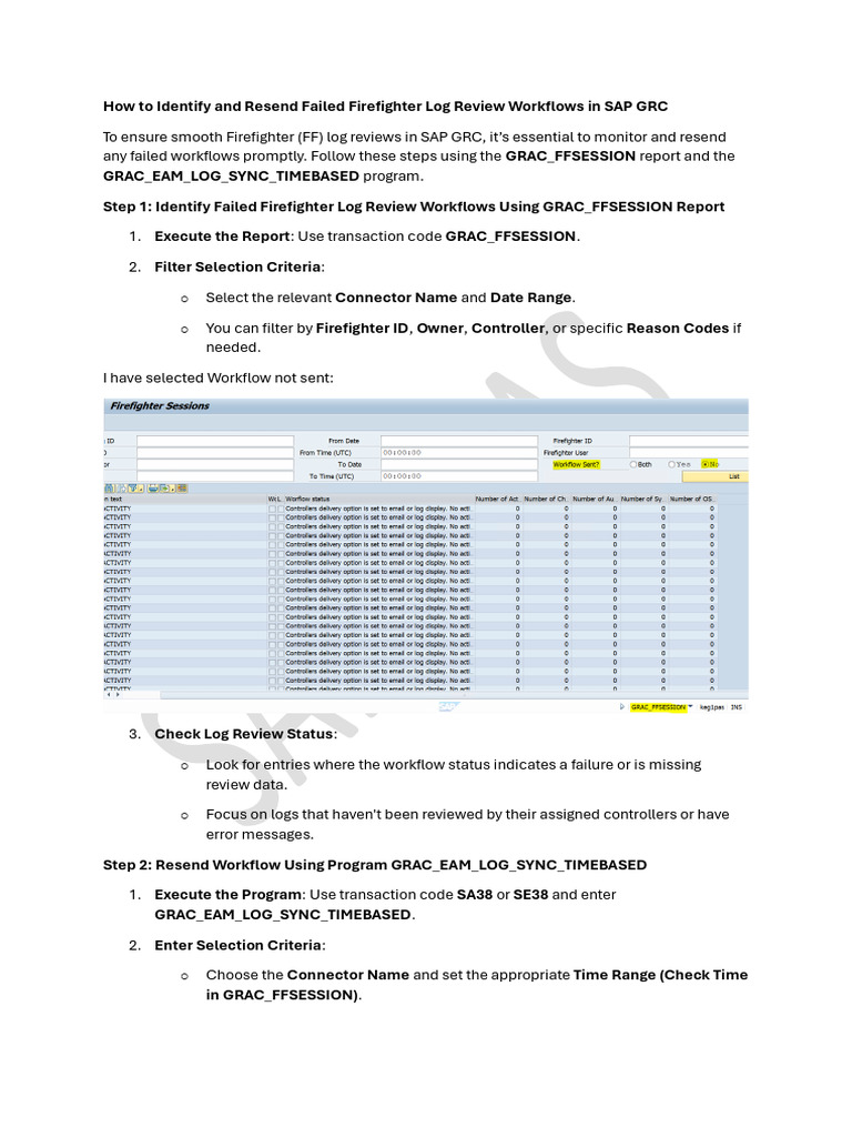 SAP Basis GRC FF Log Review Workflow | PDF