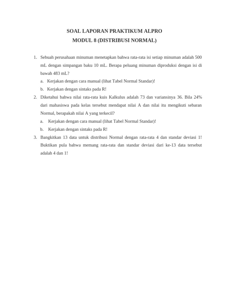 Soal Laprak Alpro Modul 8 (Normal) | PDF