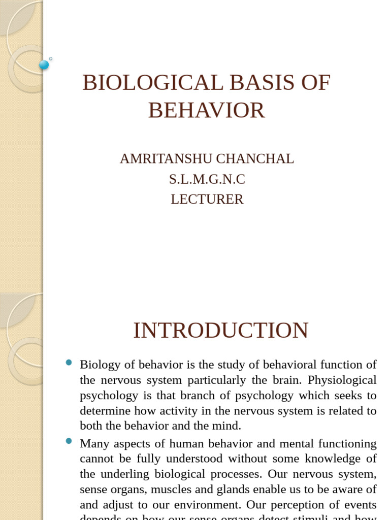 Biological Basis of Behavior | PDF | Neuron | Axon