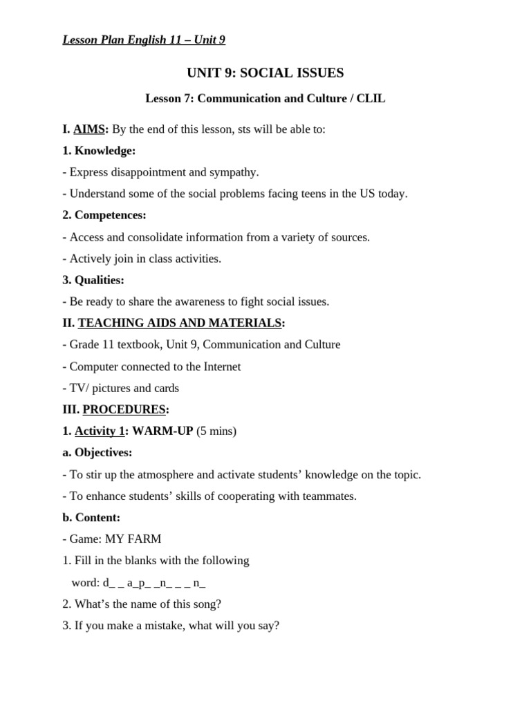 lesson plan (1) | PDF | Adolescence | Lesson Plan