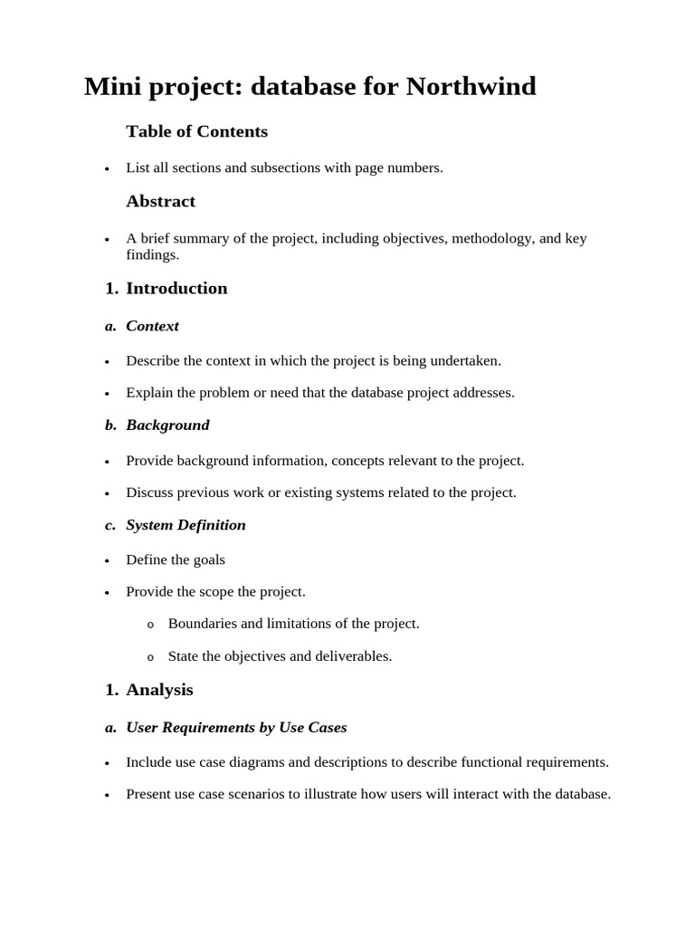 Mini project template | PDF | Databases | Conceptual Model