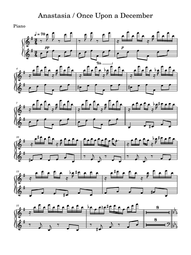 Anastasia Once Upon a December Piano | PDF