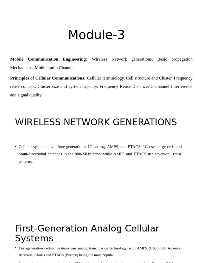 Module-3 Optical & Wireless | PDF | Cellular Network | Radio Propagation