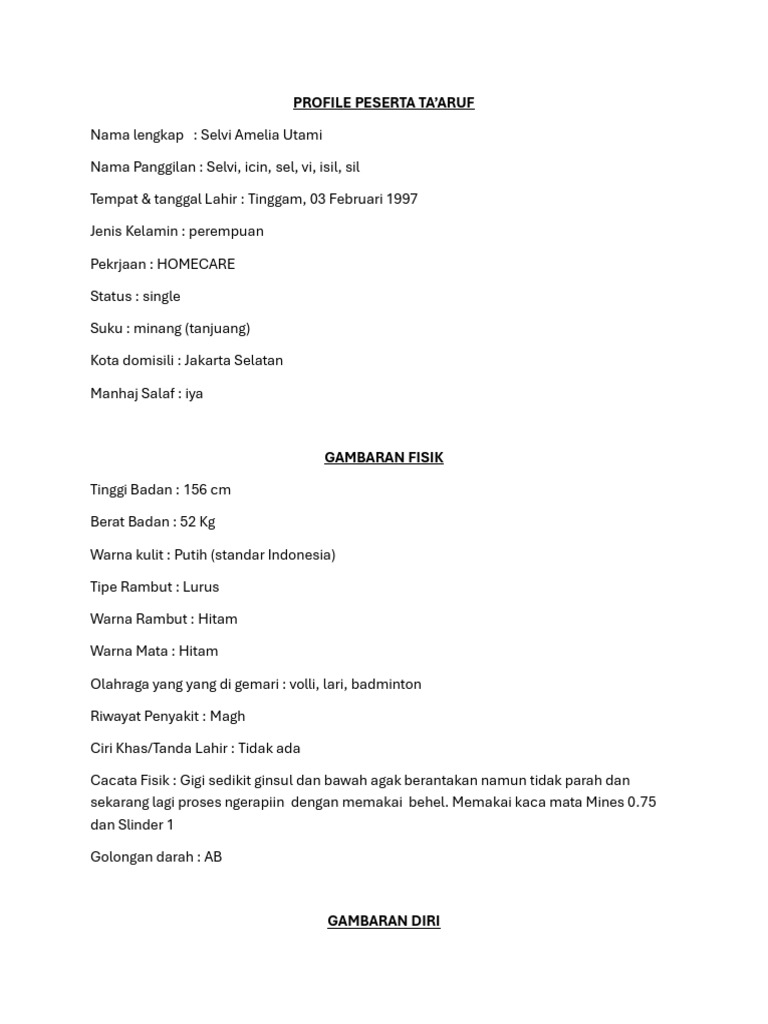 Cv Selvi Amelia Utami | PDF