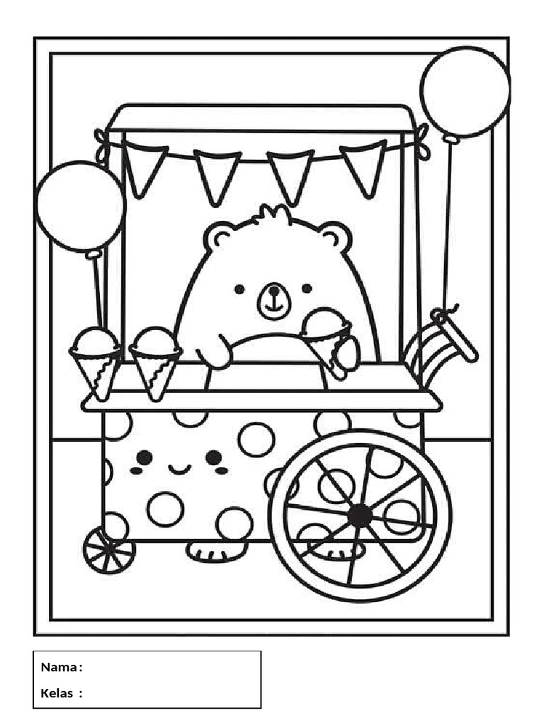 Mewarnai Ice Cream Bear | PDF