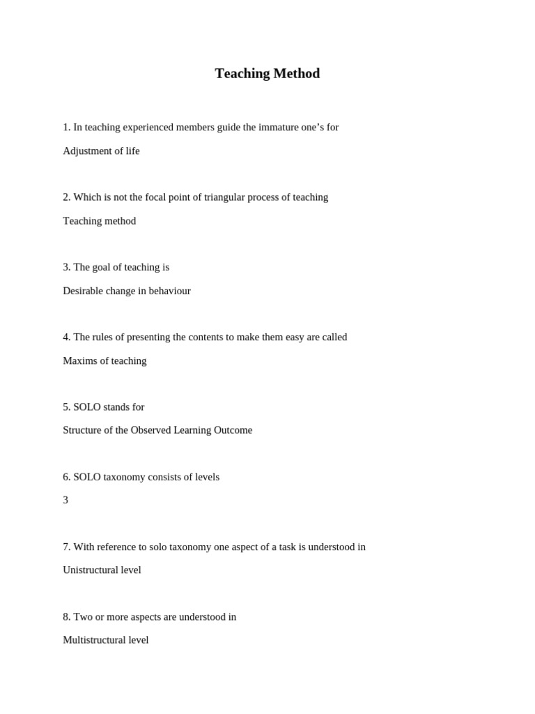 Teaching Method | PDF