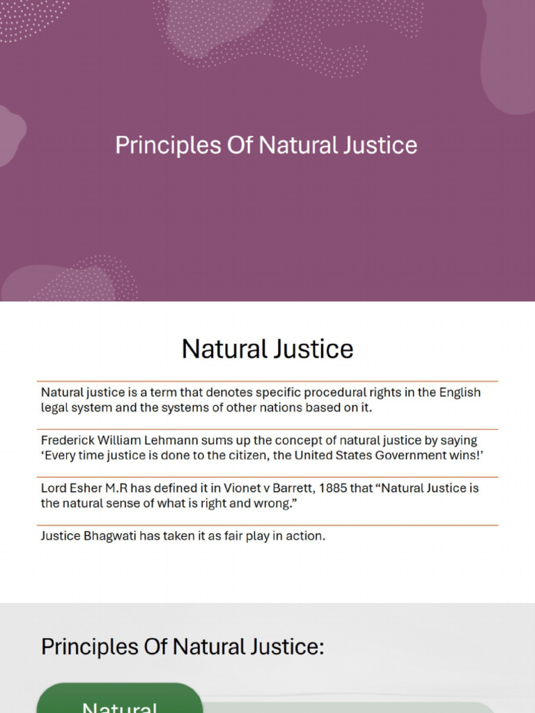 Principles of Natural Justice | PDF