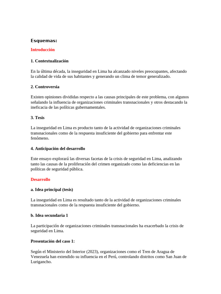 Esquemas:: Introducción | PDF | Crimen organizado | Lima