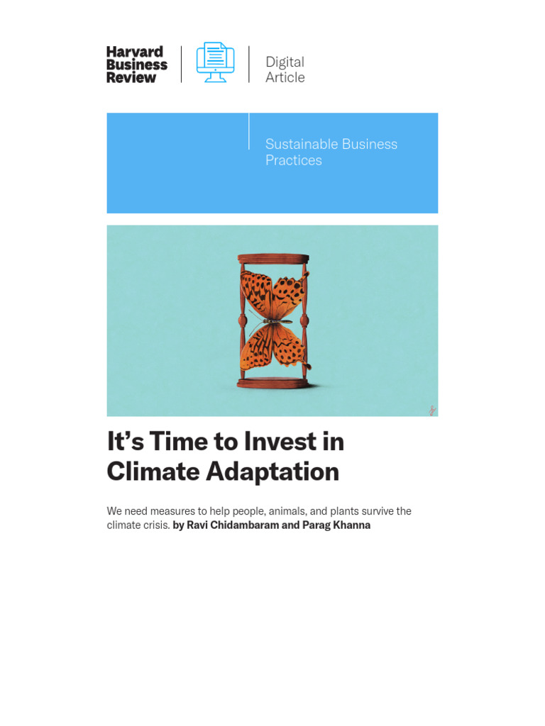 Its Time To Invest in Climate Adaptation | PDF | Climate Change | Water