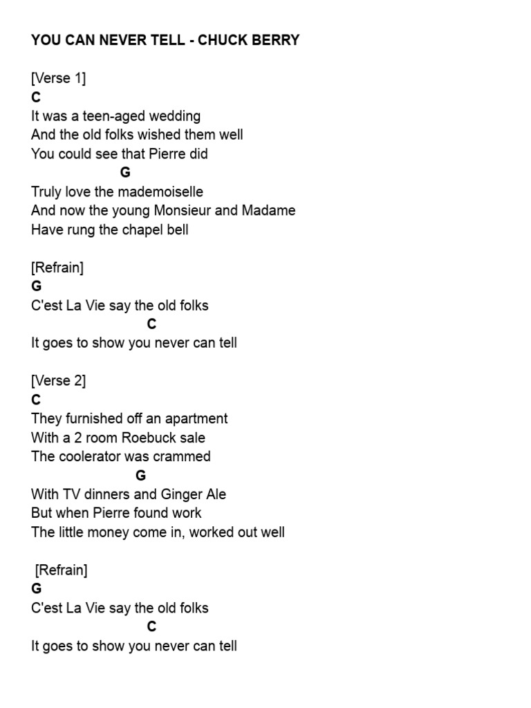 You Can Never Tell - Chuck Berry | PDF