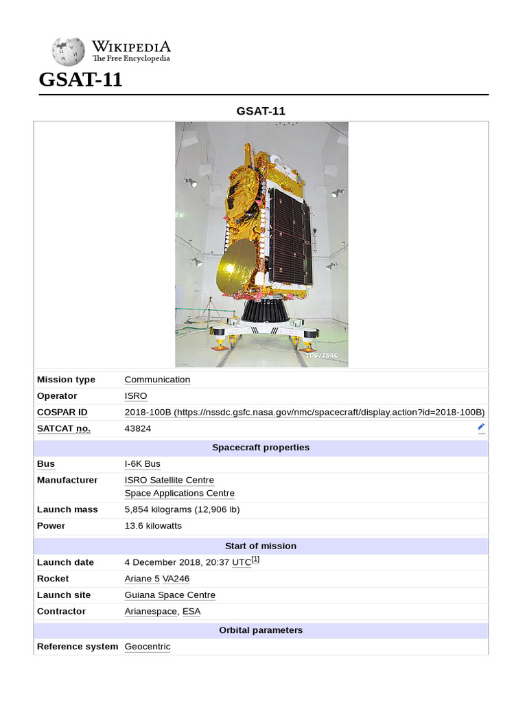 21 Gsat-11 | PDF | Spacecraft | Astronautics