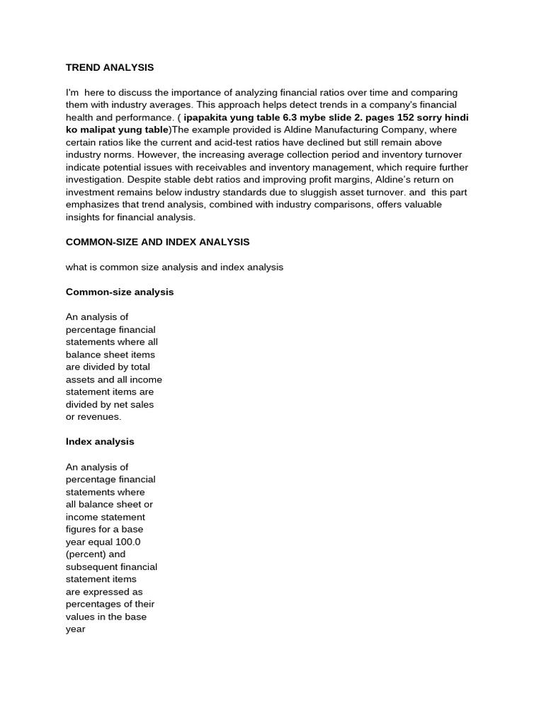 Financial Trend and Common-Size Analysis | PDF | Income Statement ...