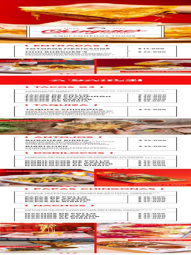 Menú de Tacos Chingones | PDF | Taco | Cocina mexicana