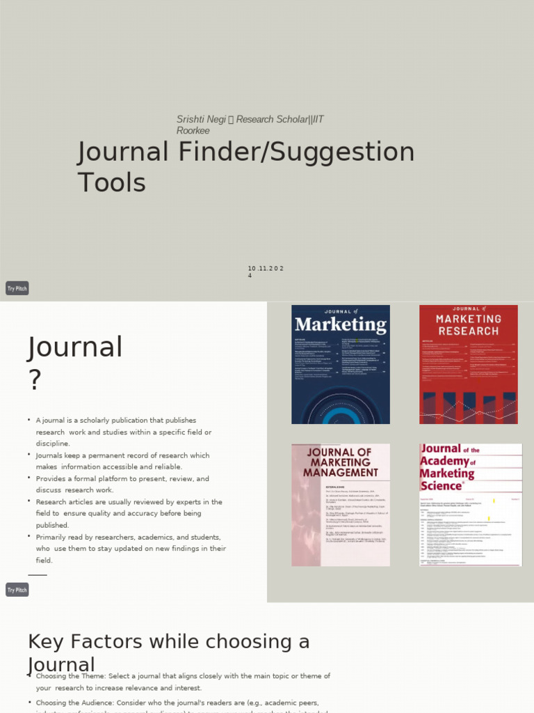 Journal Finder - Suggestion Tools | PDF | Academic Journal | Academic ...