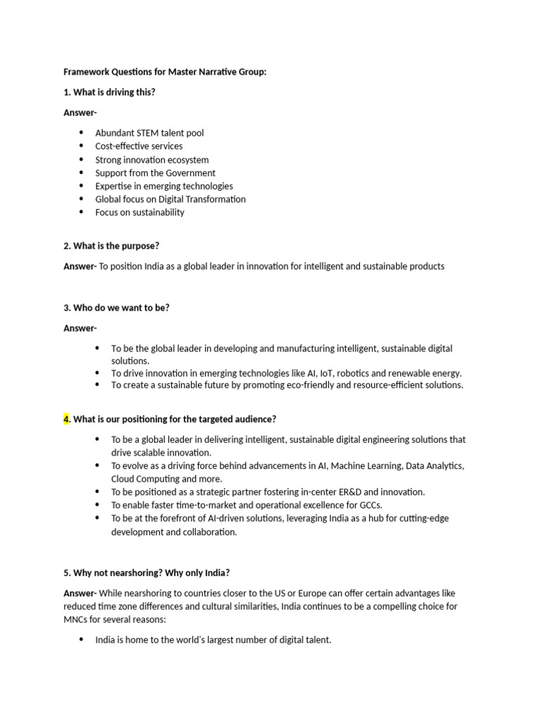 Master Narrative Framework – All Members (ModifiedMR) | PDF ...