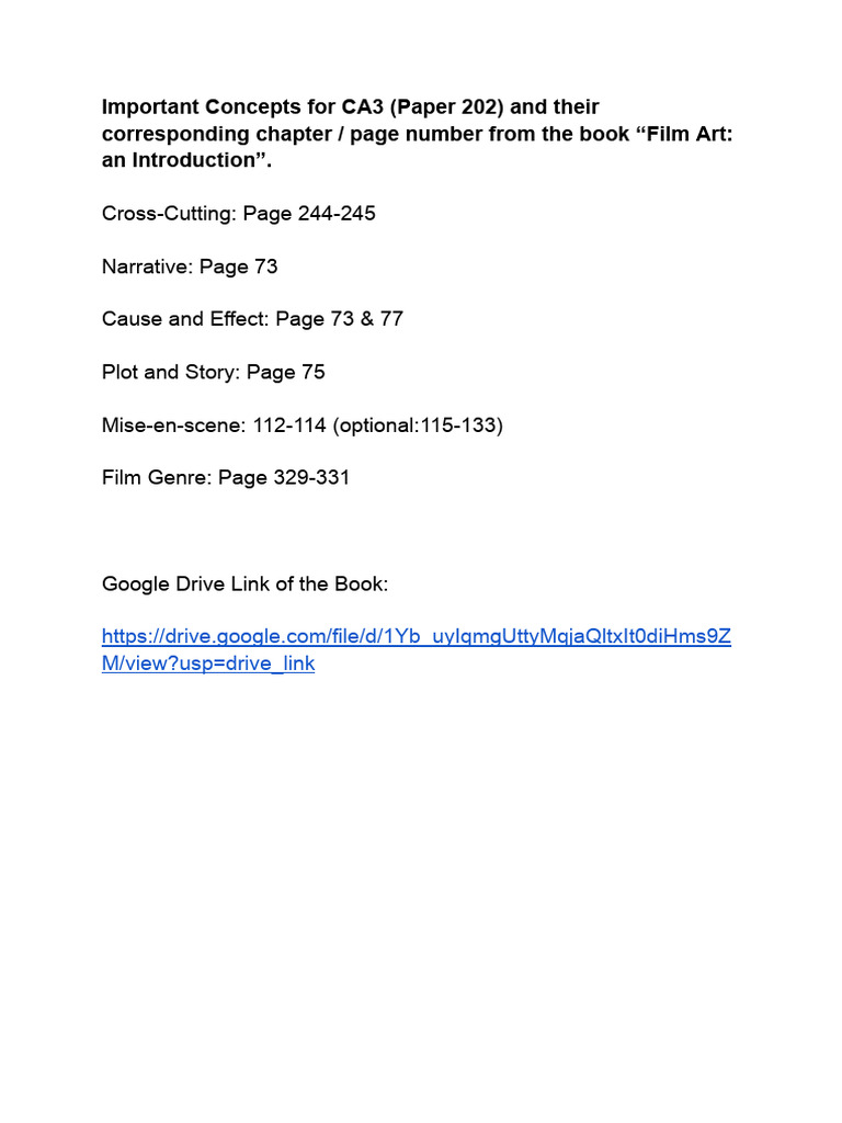 Film Art Study Guide for CA3 | PDF