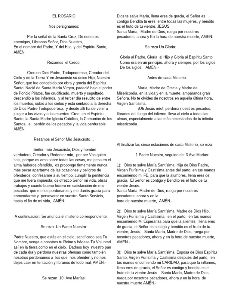 Rosario Oraciones | PDF | María, madre de Jesús | Cristo (título)
