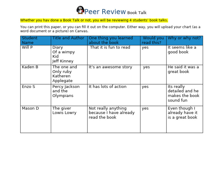 Book talk peer review | PDF