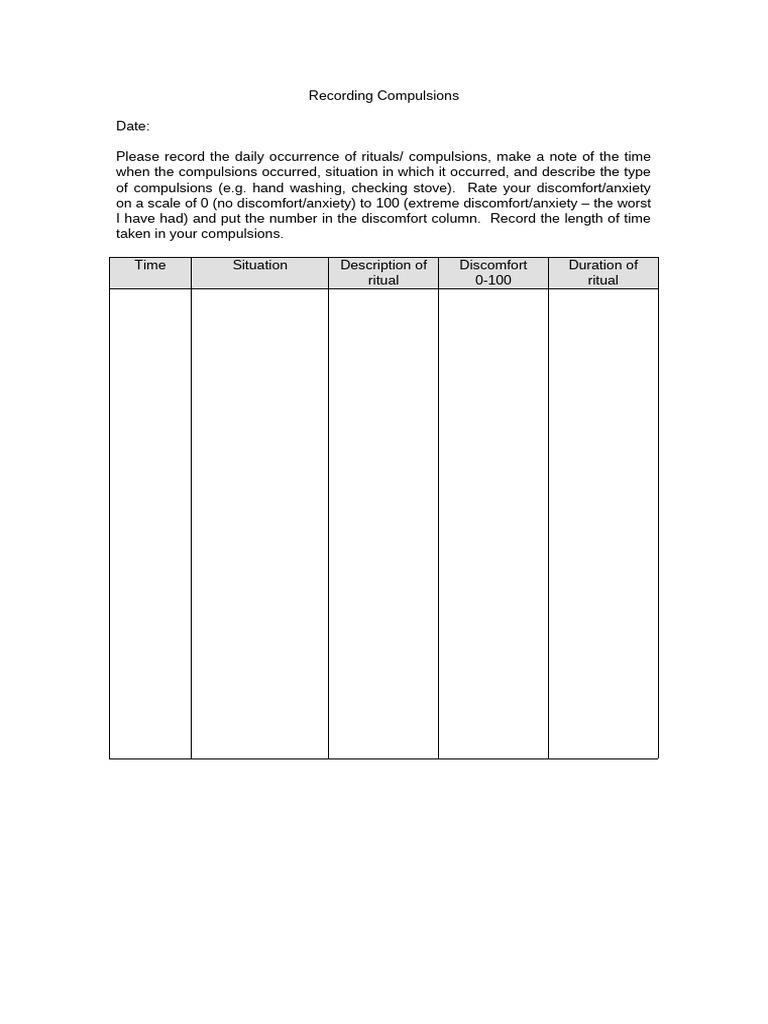 Daily OCD Diary | PDF
