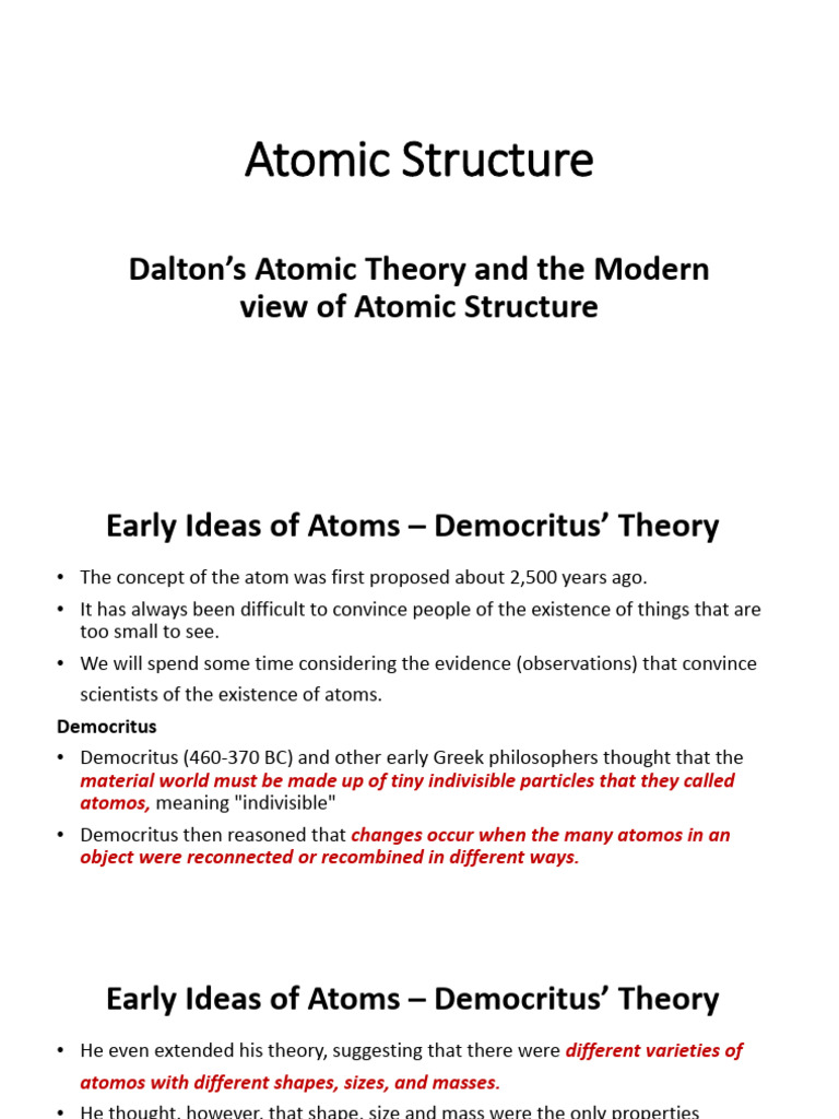 History of Atomic Structure Theories | PDF | Radioactive Decay | Atoms