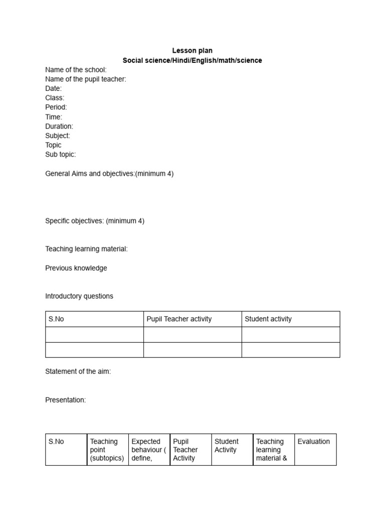 Lesson plan format_241021_114239 | PDF