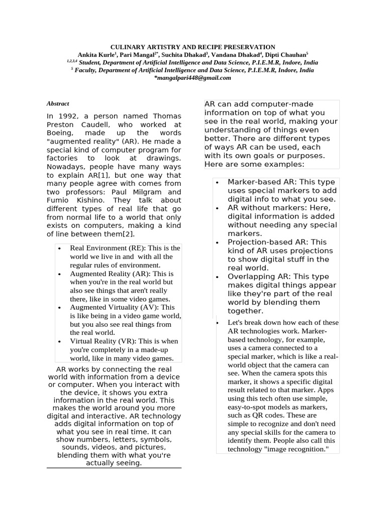 RDPOAR Research Paper | PDF | Augmented Reality | Virtual Reality